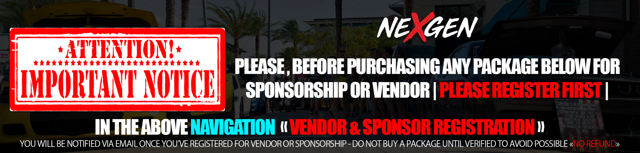 Vendor Packages – Nexgen Carshow Events